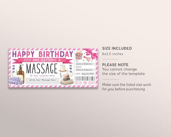 Massage Cadeaubonnen Sjablonen