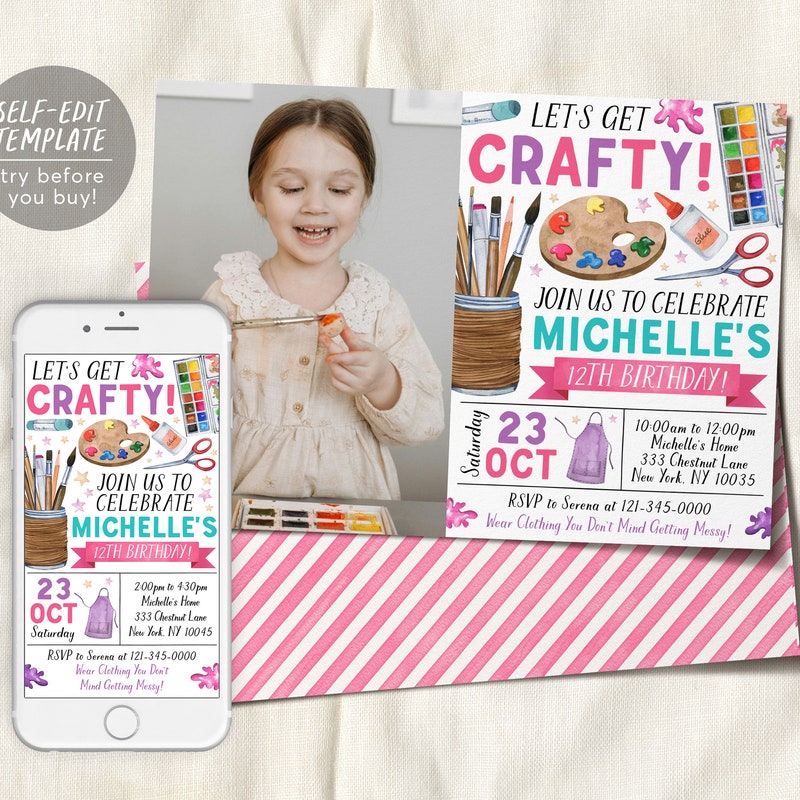 Art Party Invitation - Etsy