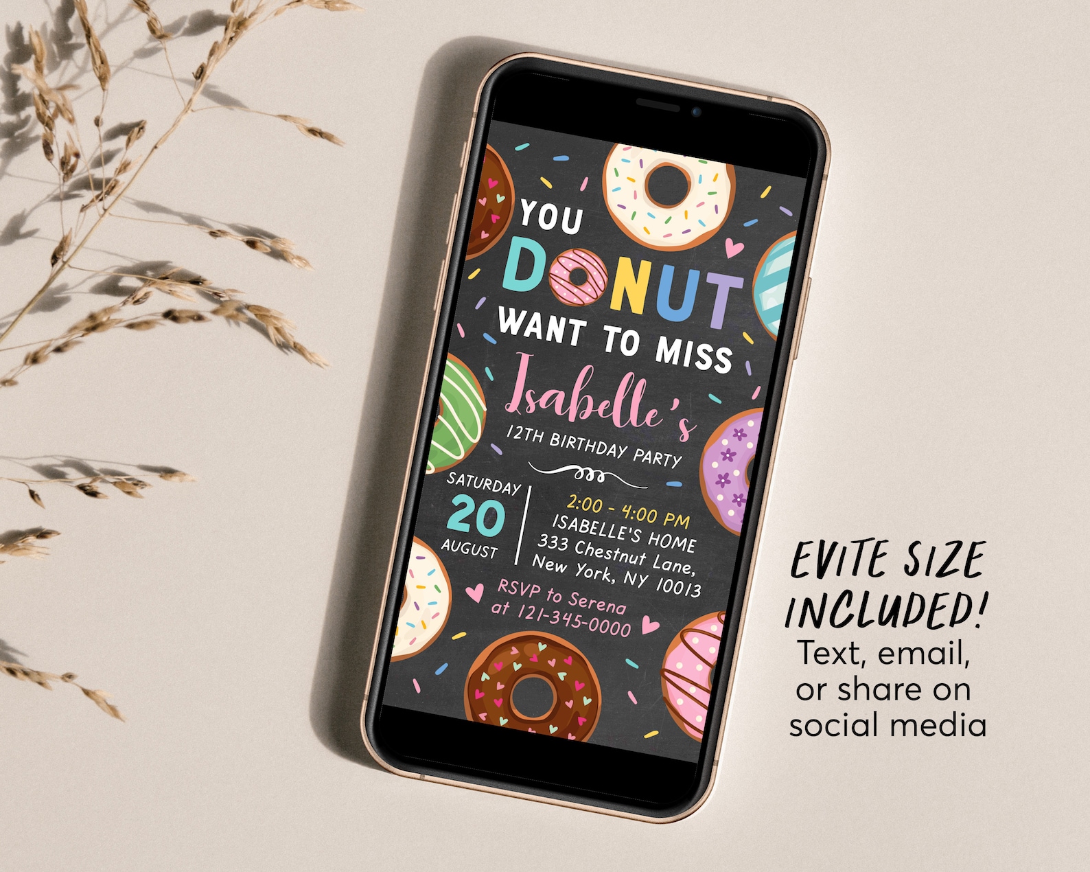 Editable Donut Invitation Template You Donut Want to Miss | Etsy