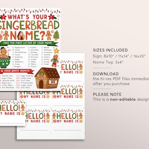 What's Your Gingerbread Name Game, Gingerbread Decorating Party Game ...