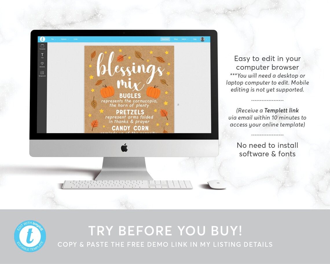 Printable Blessings Mix Gift Tag Editable Template - Etsy