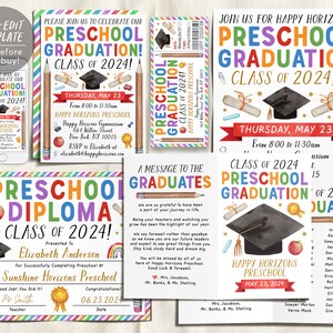 Preschool Graduation Ceremony BUNDLE Editable Template, Pre-k ...