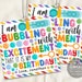Bubbling With Excitement Birthday Party Favor Tags Editable Template ...