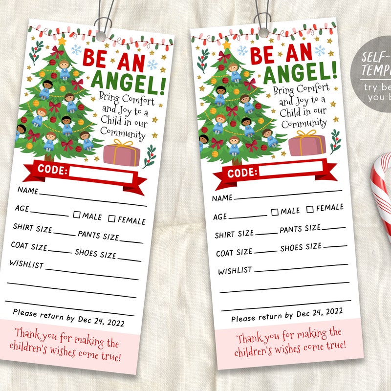 Printable Angel Tree Template - Etsy