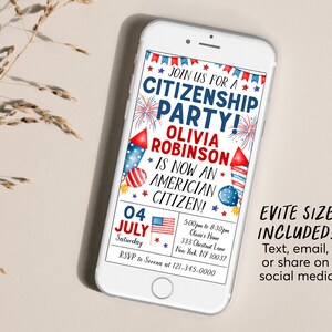 US Citizenship Party Invitation Editable Template, Naturalization ...