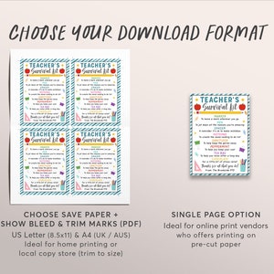 Teacher Survival Kit Editable Template, Teacher Appreciation Week Thank ...