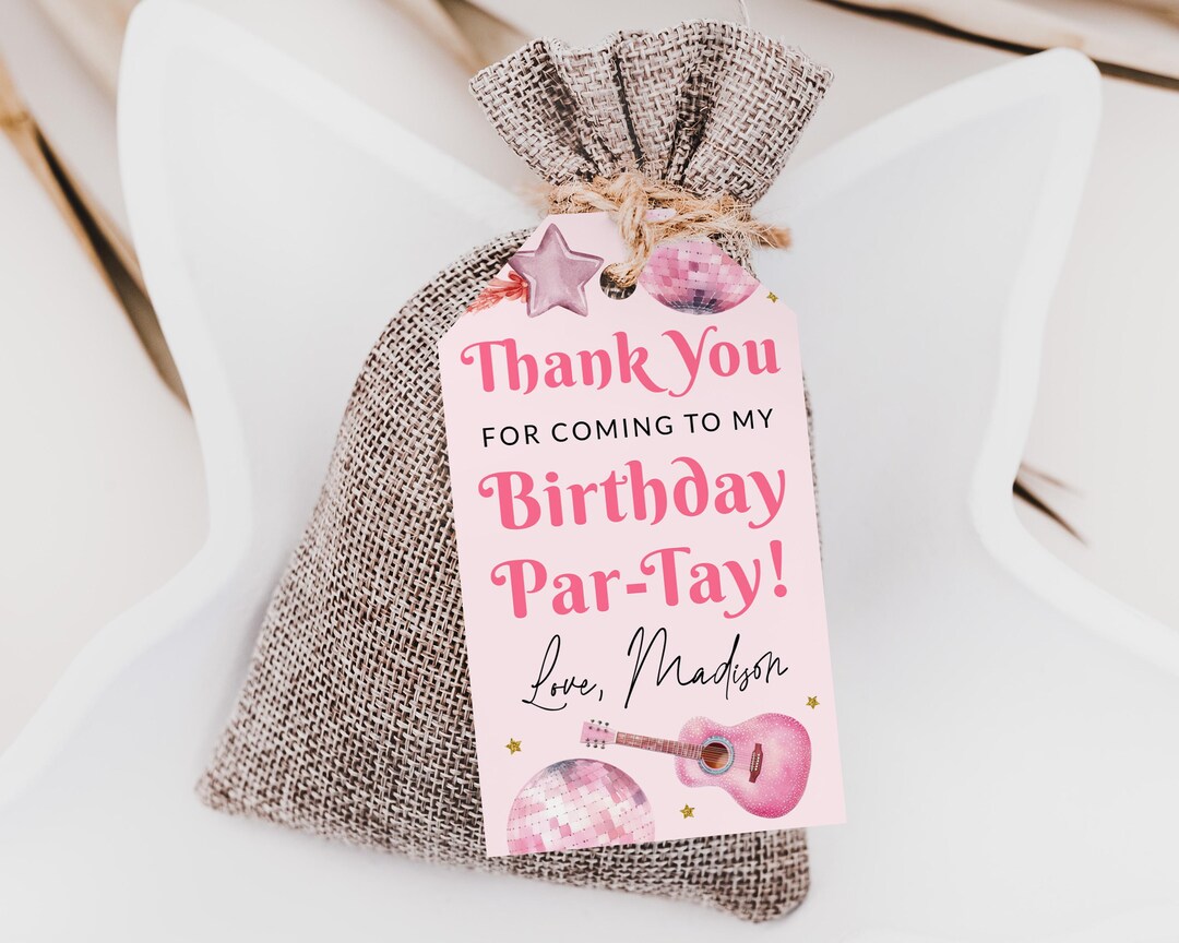 Eras Party Favor Tags Editable Template, in My Birthday Era Thank You ...