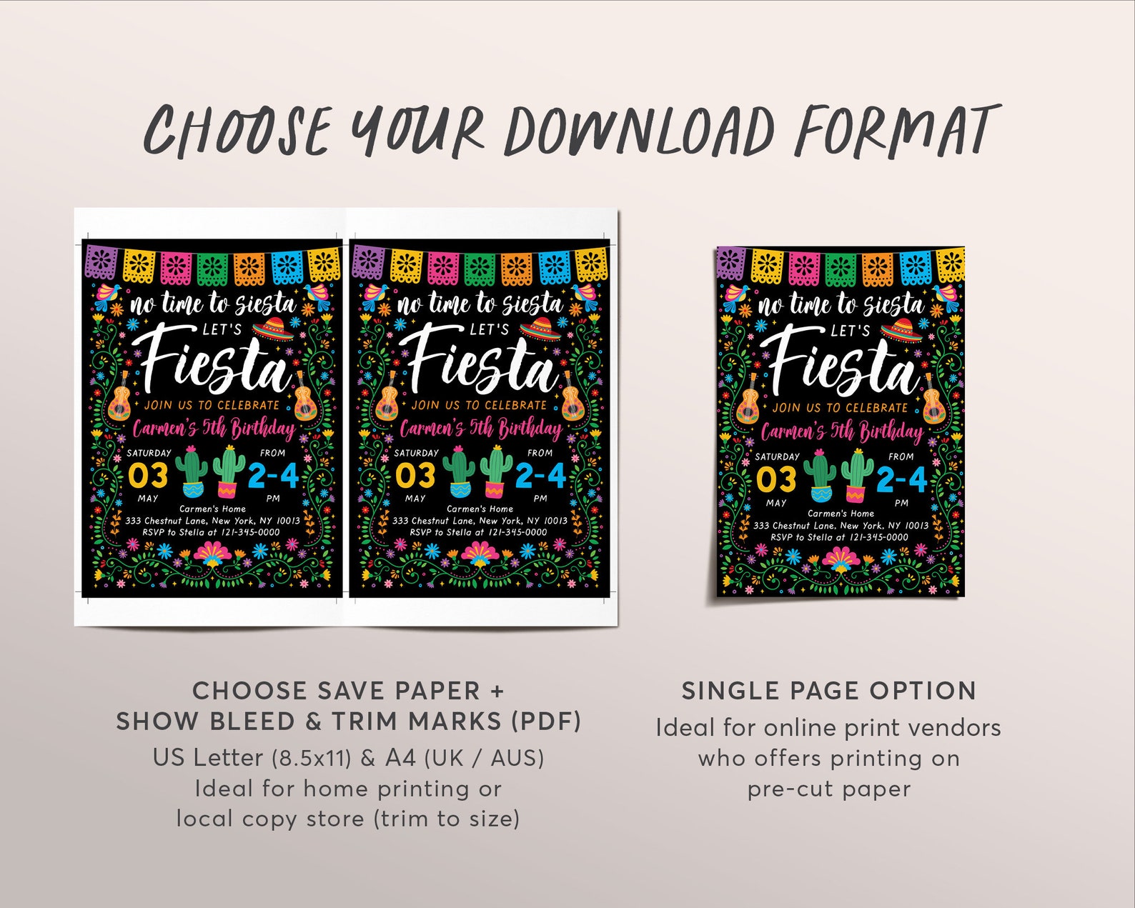 Fiesta Birthday Party Invitation Editable Template Mexican - Etsy