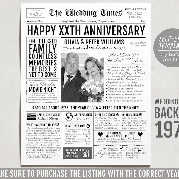 50th Wedding Anniversary Program Template - Etsy