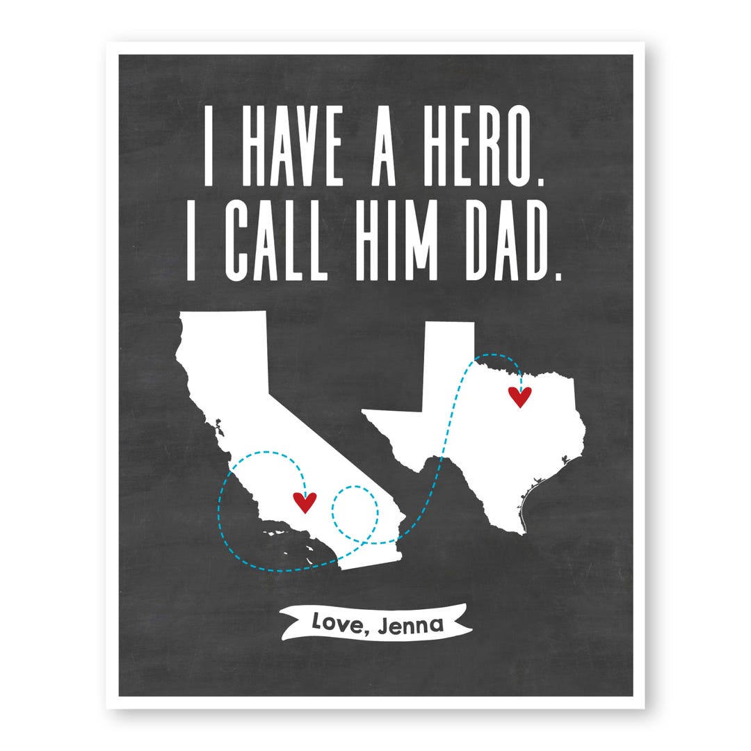 Father Map, Father Gift, Long Distance Map, Gift for Dad, Gift for ...