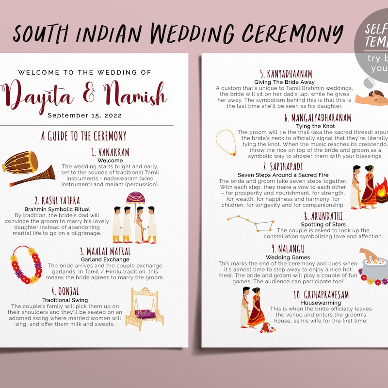 Wedding Program Template - Etsy