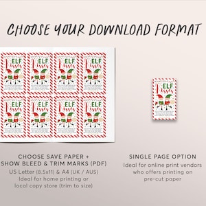 Elf Kisses Tags Editable Template, Christmas Elf Kisses Labels ...
