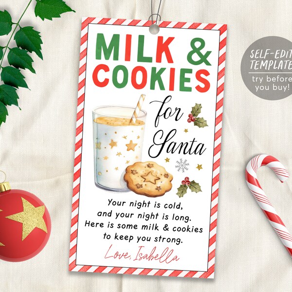 Cookie and Milk Box Template - Etsy