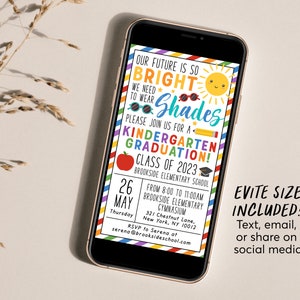 Kindergarten Graduation Invitation Editable Template, Preschool Class ...