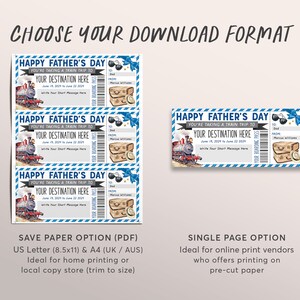 Fathers Day Train Ticket Boarding Pass Editable Template, Surprise ...