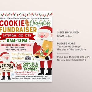 Christmas Cookie Decorating Flyer Editable Template, Holiday Cookie Decorating Fundraiser ...