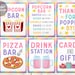 Pizza Popcorn and Pajamas Party Signs BUNDLE for Birthday - Etsy