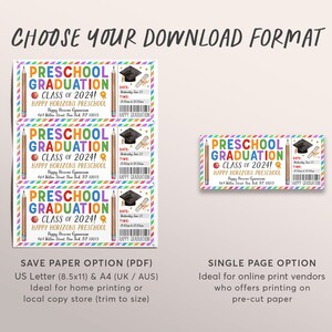 Preschool Graduation Ceremony Ticket Editable Template, Class Grad ...
