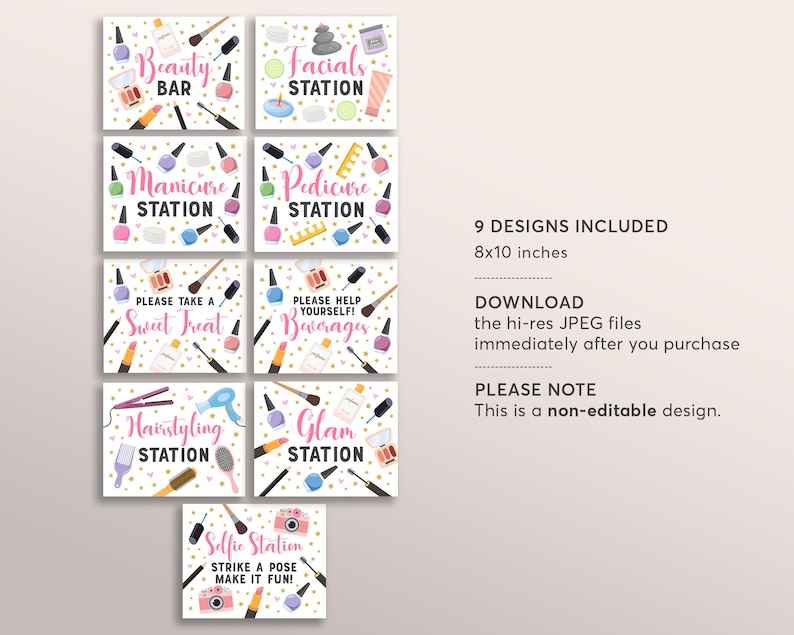 Spa Party Birthday Signs Decor BUNDLE for Birthday Party - Etsy