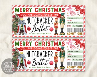 Editable Nutcracker Ticket , Personalized Nutcracker Ballet Surprise ...
