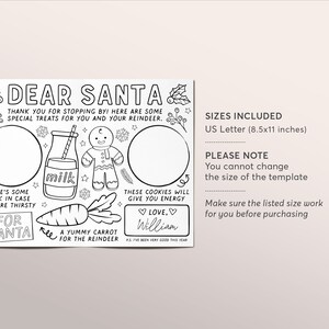 Santa Cookie Tray Placemat Editable Template, Cookies and Milk for ...