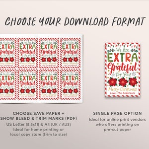 Christmas Thank You Gift Tags Editable Template, Poinsettia Holiday ...