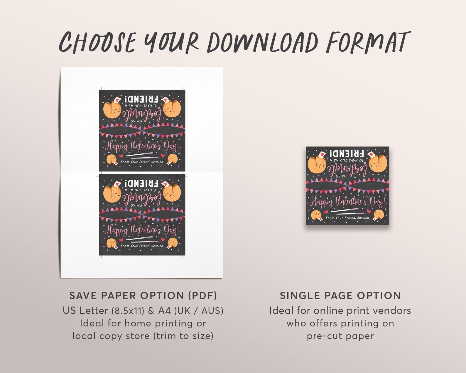 Fortune Cookie Valentine's Day Gift Bag Toppers Editable Template ...