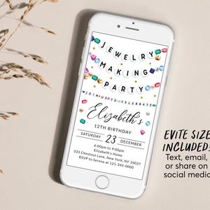 Jewelry Making Party Birthday Invitation Editable Template, Bracelet ...