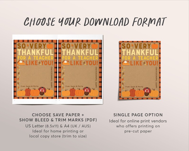 Thanksgiving Printable Gift Card Holder Editable Template so - Etsy