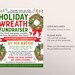 Holiday Wreath Flyer Editable Template, Christmas Wreath Fundraiser ...