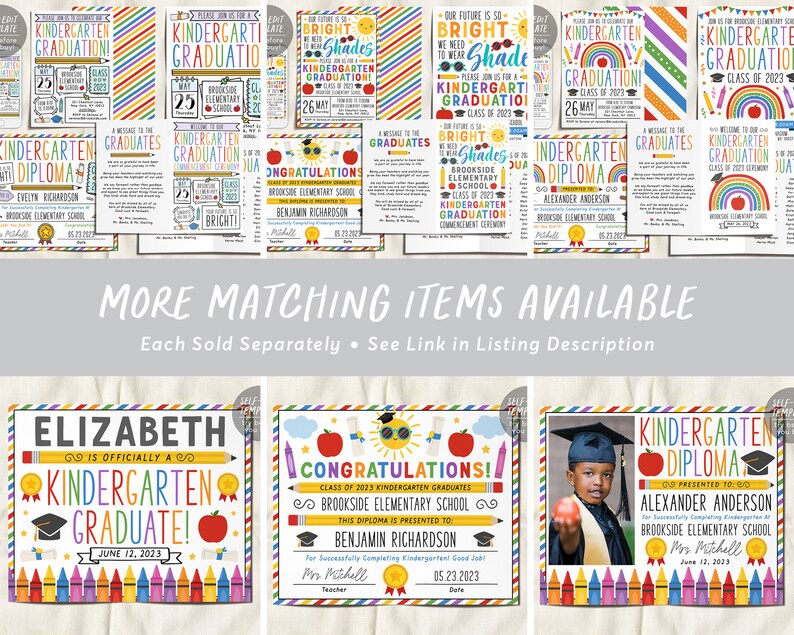 Kindergarten Graduation Ceremony BUNDLE Editable Template, Class ...