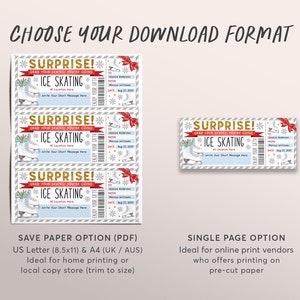 Ice Skating Gift Voucher Editable Template, Surprise Skating Lessons ...