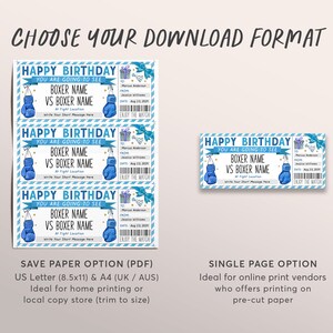 Boxing Ticket Gift Editable Template, Birthday Surprise Boxing Match ...