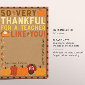 Thanksgiving Printable Gift Card Holder Editable Template, so Very ...
