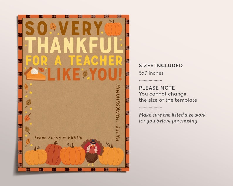 Thanksgiving Printable Gift Card Holder Editable Template so - Etsy