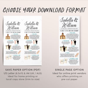 Christian Wedding Program Editable Template, Tall Unique Christian ...