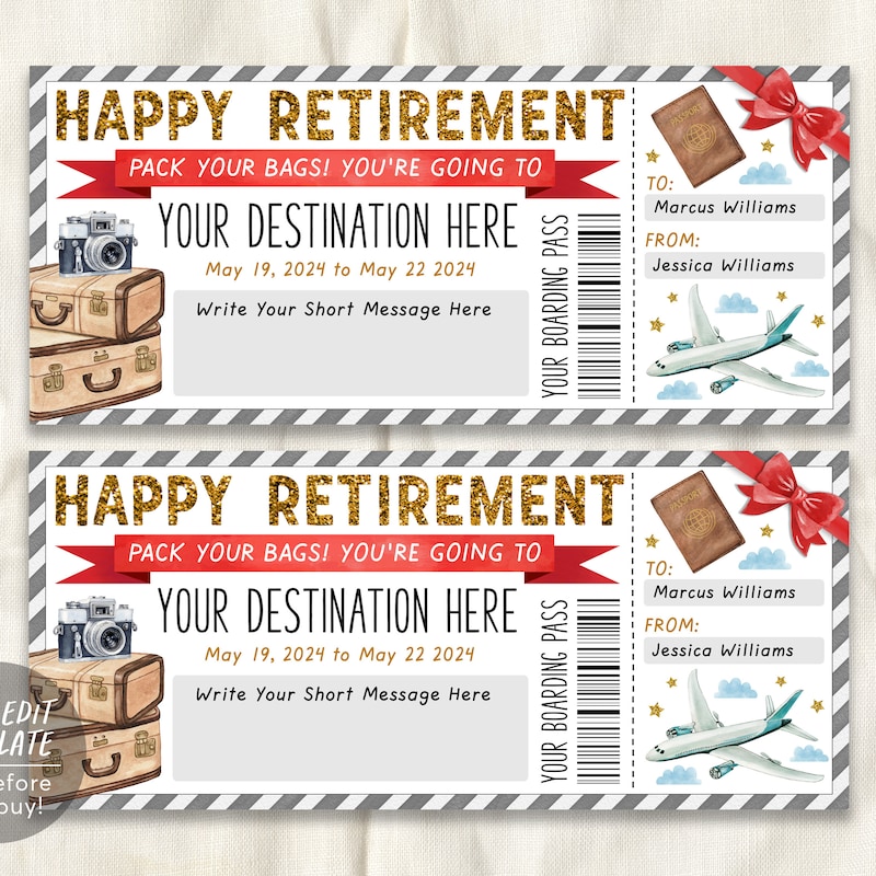Retirement Card Plane - Etsy