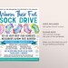 Winter Sock Drive Flyer Editable Template, Holiday Sock Donation ...