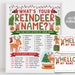 What's Your Reindeer Name Game, Christmas Party Activity With Name Tags ...