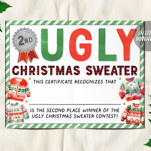 Christmas Ugly Sweater Party Decorations BUNDLE, Ugly Sweater Contest ...
