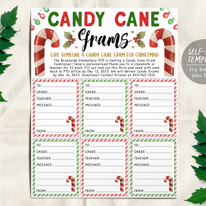 Candy Gram Template - Etsy