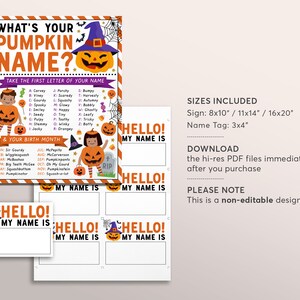 What's Your Pumpkin Name Game, Pumpkin Carving Party Activity With Name ...
