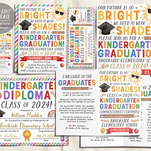Kindergarten Graduation Ceremony BUNDLE Editable Template, Class ...