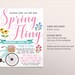 Spring Fling Flyer Editable Template, Easter Spring Festival Fundraiser ...