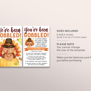 We've Been Gobbled Game Editable Template, You've Been Gobbled Turkey ...