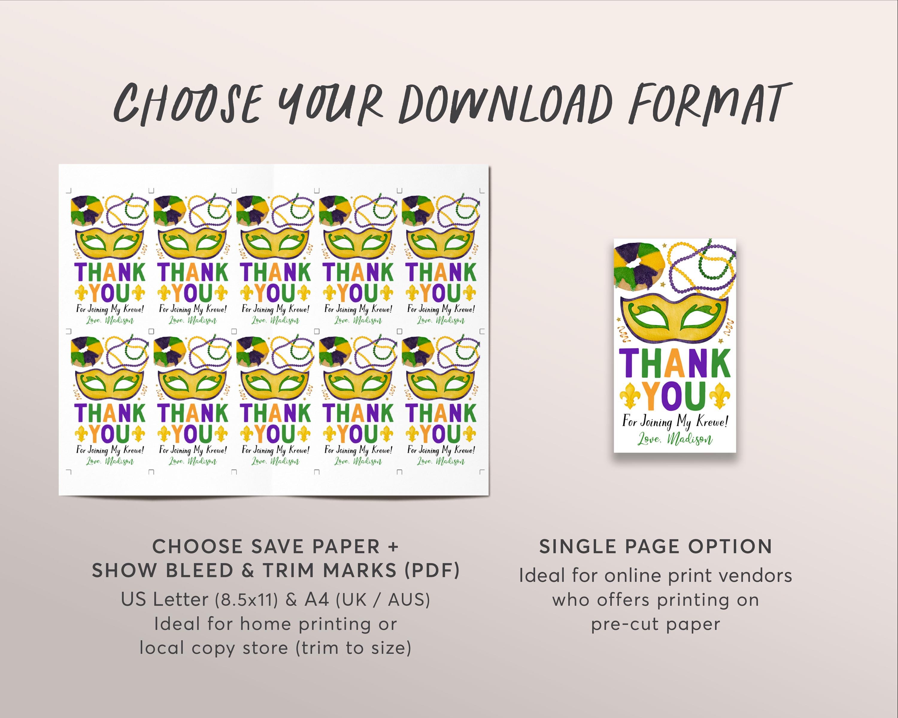 Mardi Gras Birthday Party Favor Tags Editable Template, Fat Tuesday ...