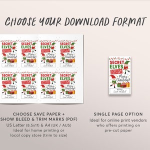 Secret Elves Gift Tags Editable Template, Secret Elf Santa Christmas ...