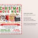 Christmas Movie Night Flyer Editable Template, Holiday Cinema Party ...