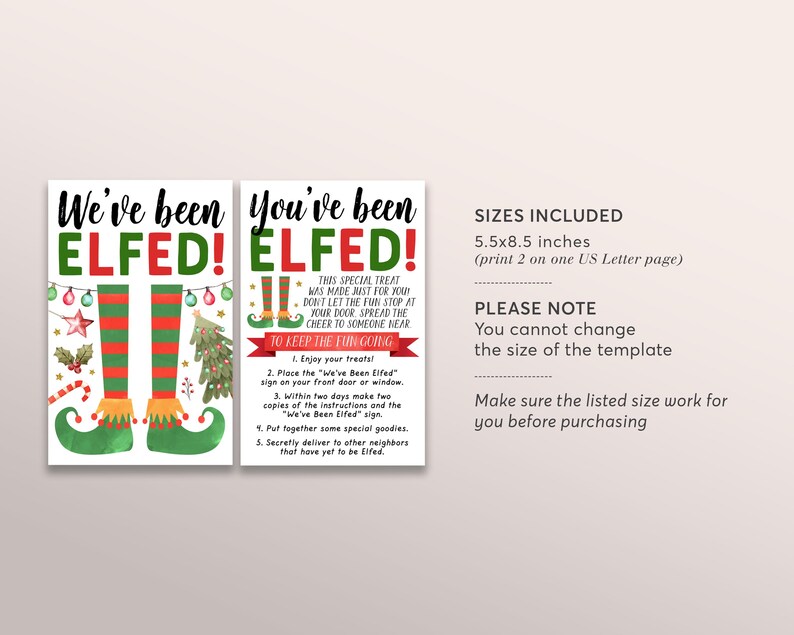 We've Been Elfed Christmas Game Editable Template, Elf Neighborhood ...