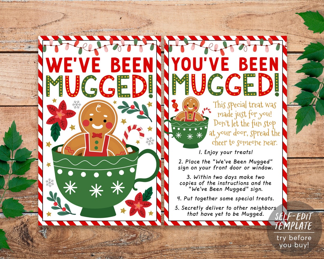 We've Been Mugged Christmas Game Editable Template, You've Been Mugged ...